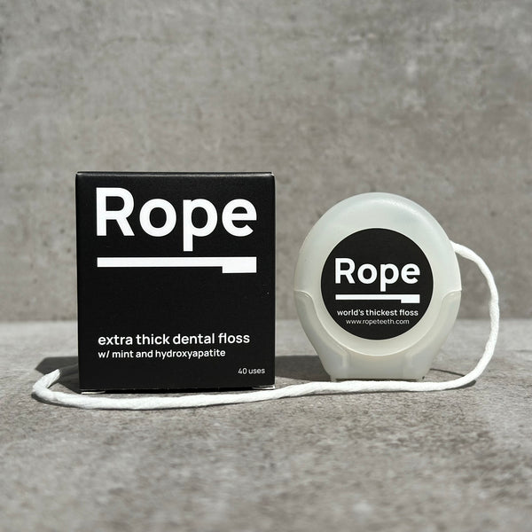 Rope Teeth Extra Thick Dental Floss with Hydroxyapatite - 3 Pack