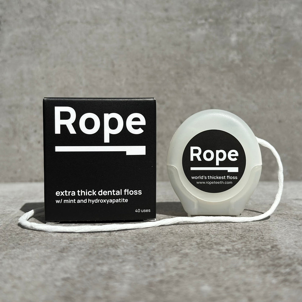Rope Teeth Extra Thick Dental Floss with Hydroxyapatite - 3 Pack