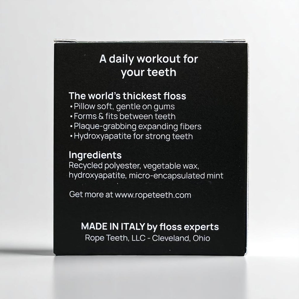 Rope Teeth Extra Thick Dental Floss with Hydroxyapatite - 3 Pack