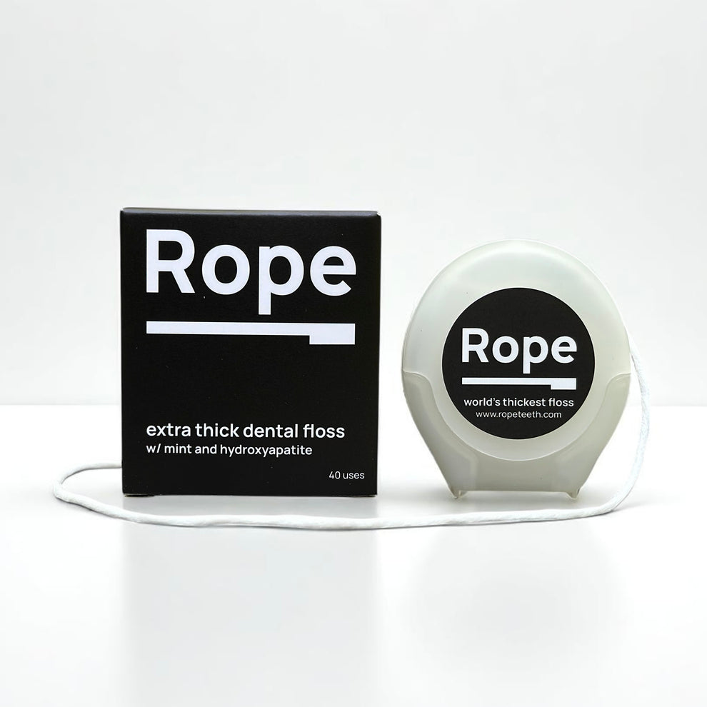 Rope Teeth Extra Thick Dental Floss with Hydroxyapatite - 3 Pack